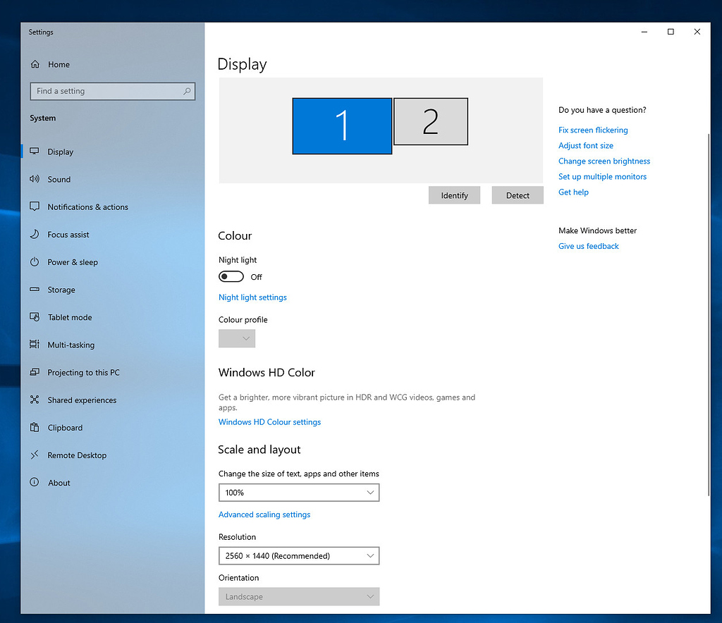 Windows 10 - display orientation are greyed/disabled - Operating ...