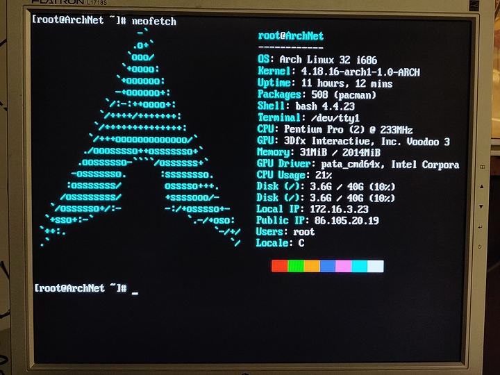 Dual Pentium Pro workstation, Arch linux - Linux - Level1Techs Forums