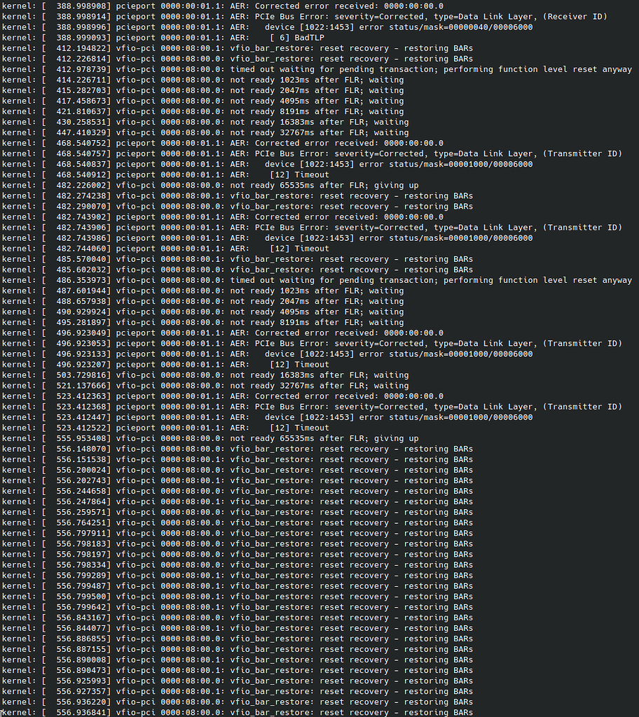 Odd issue with VFIO / PCIe link width, errors, and apparent culprit ...