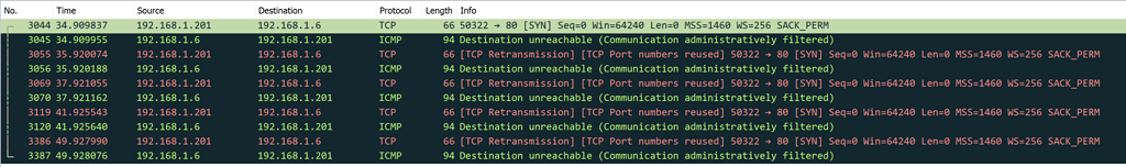 Wireshark shows SMB Request is administrativly blocked, yet all firewall rules allow SMB. What ...