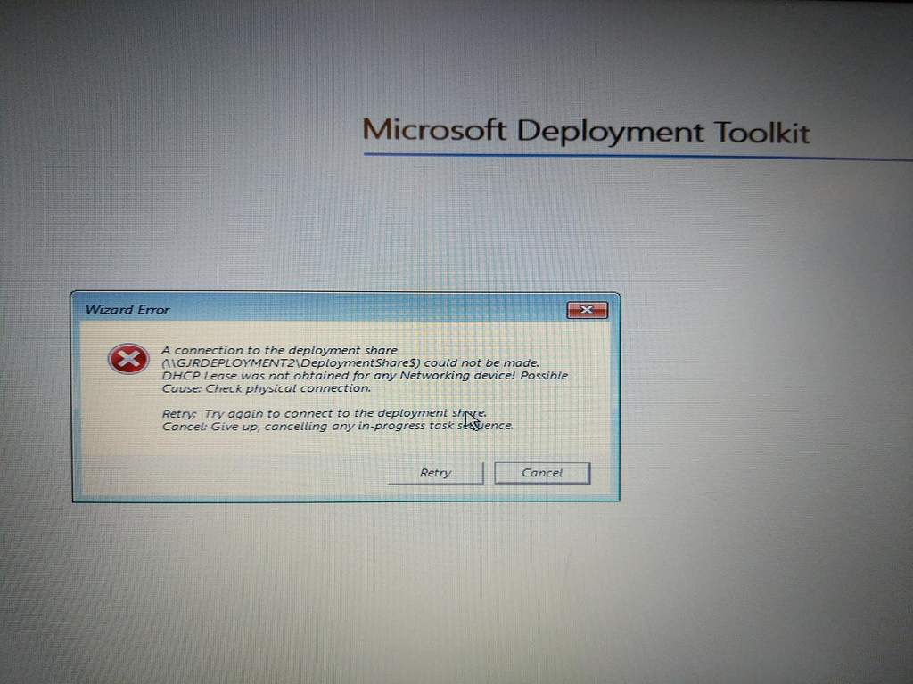 Microsoft Deployment Toolkit connection issues - Windows - Level1Techs Forums