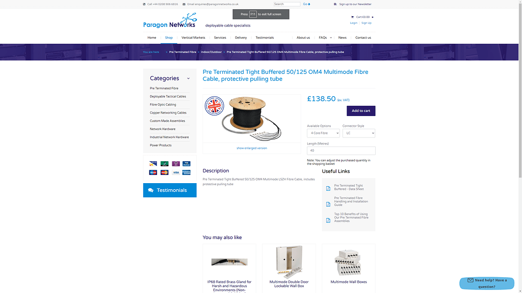 [SOLVED]UK question - outlets for pre-terminated external fiber cable ...