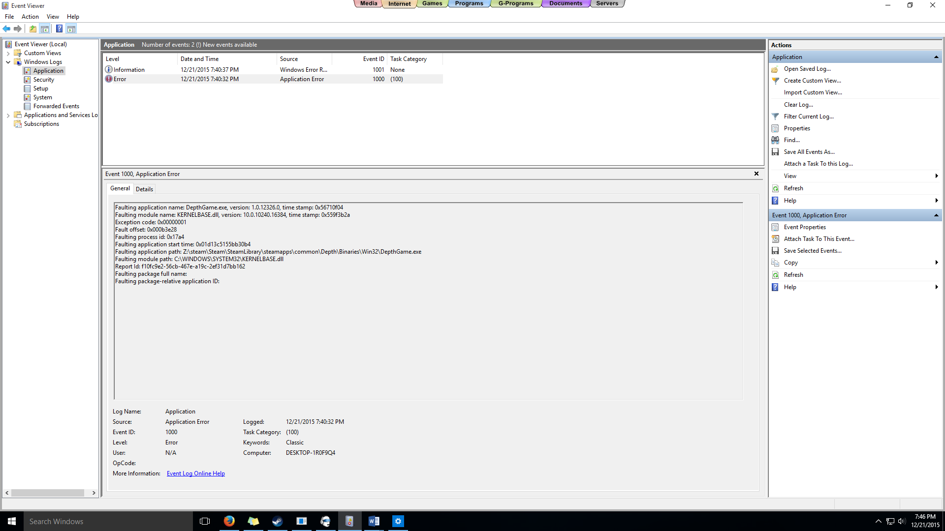 Kernalbase.dll issue - Windows - Level1Techs Forums